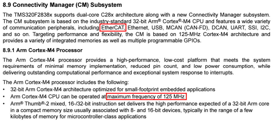 EtherCAT 사용 가능한 MCU