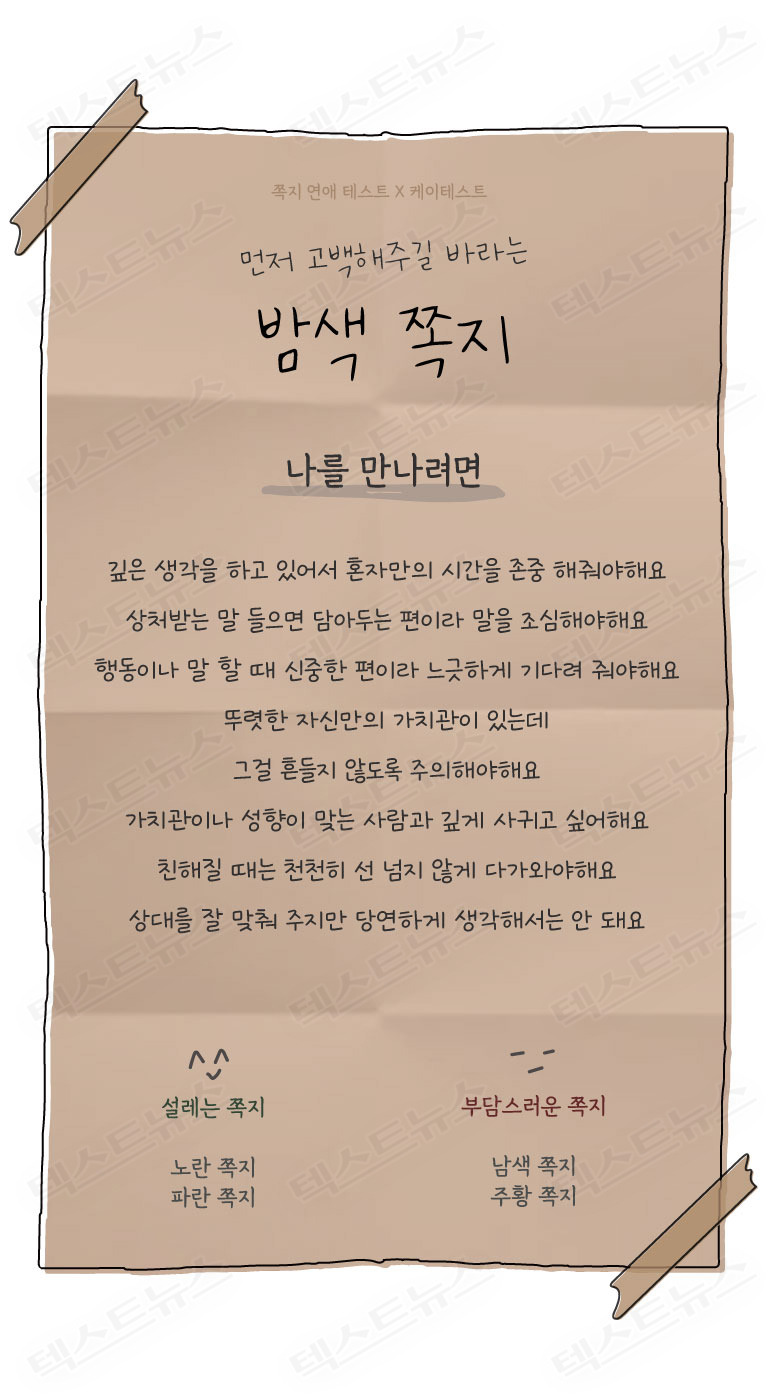 쪽지 연애 테스트 Mbti 유형 결과 연애 성향 총정리