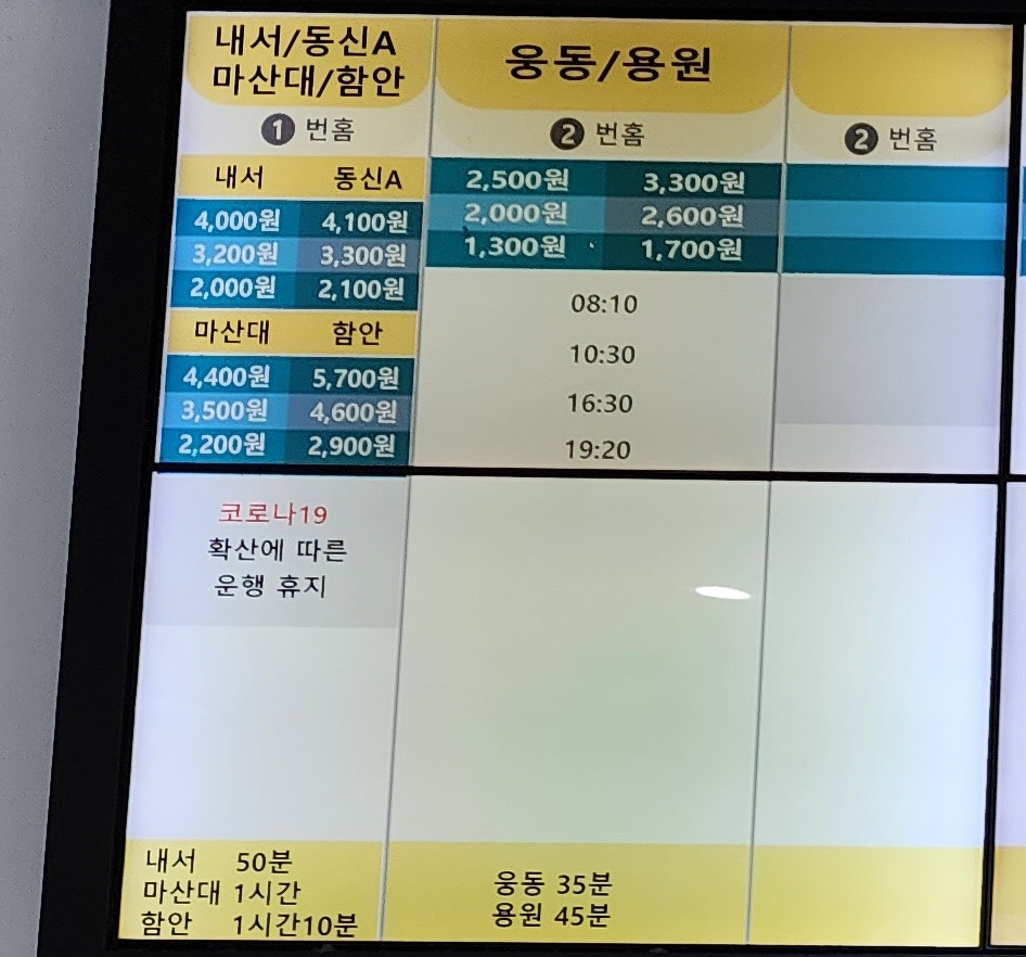 김해시외버스터미널 시간표