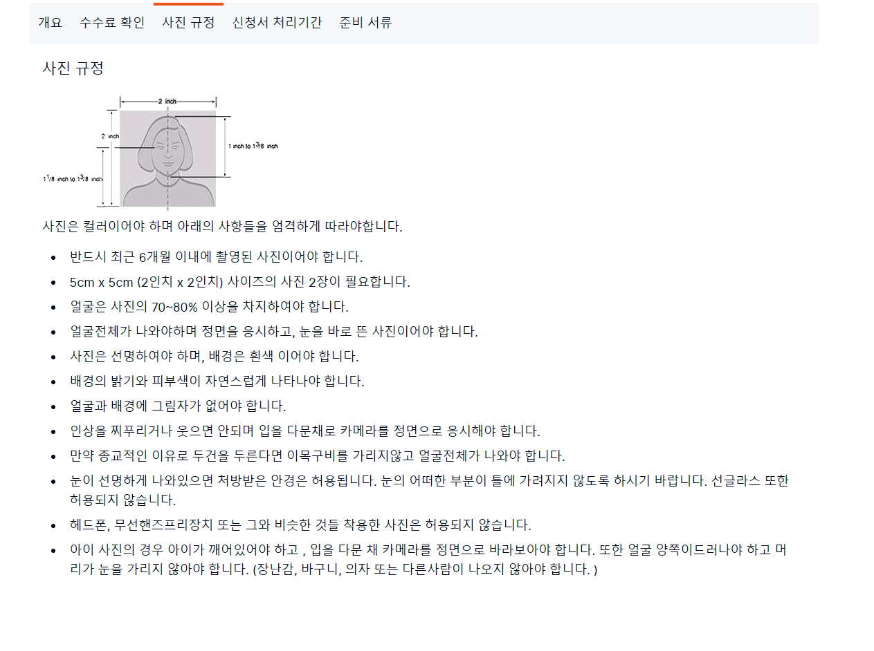 비자 사진 규격 인도 사우디 네팔 베트남 몽골