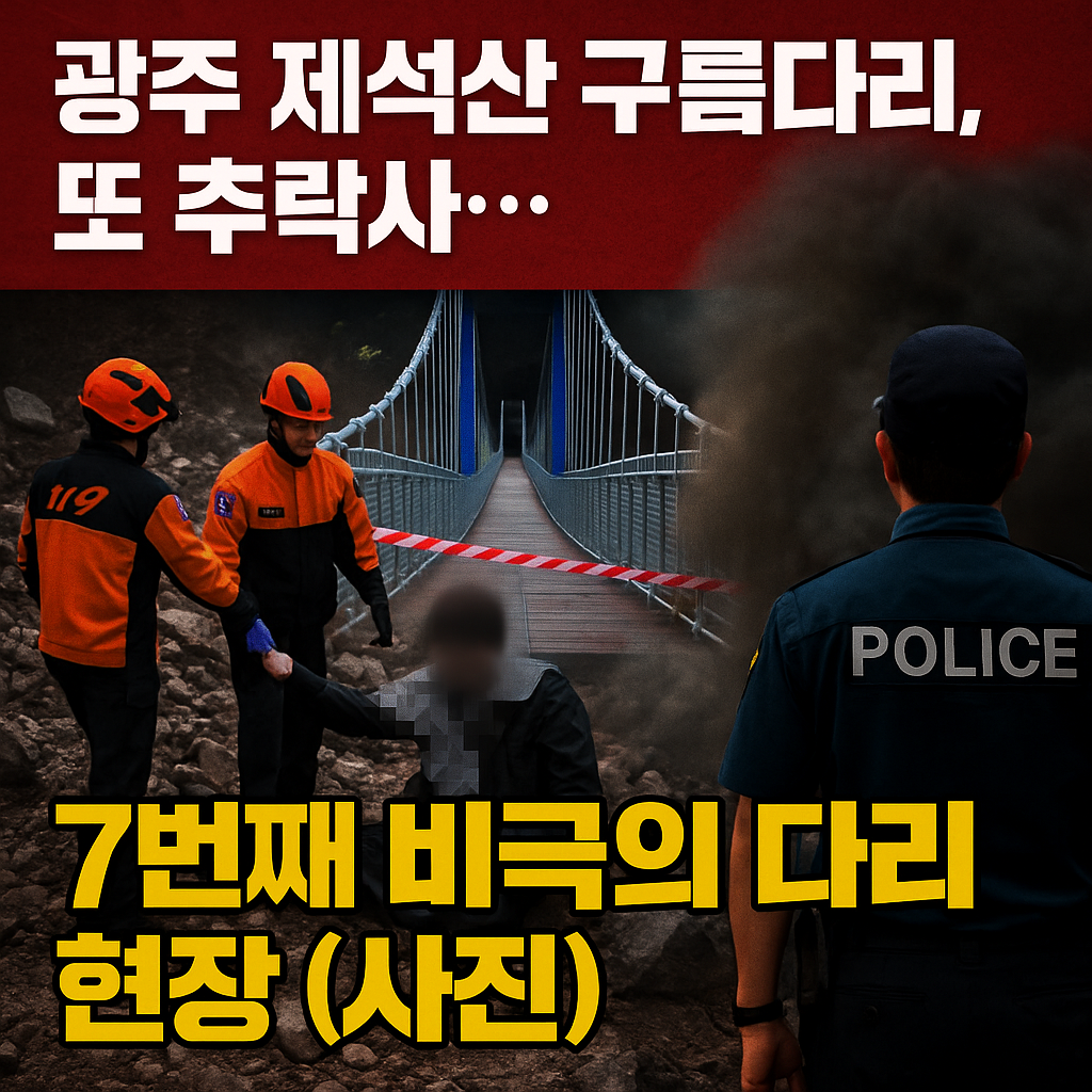 광주 제석산 구름다리 또 추락사 7번째 비극의 다리 현장 사진
