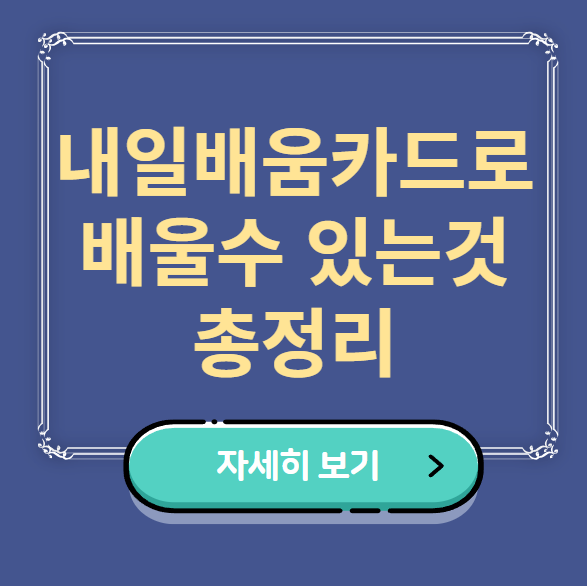 내일배움카드로 배울수 있는것