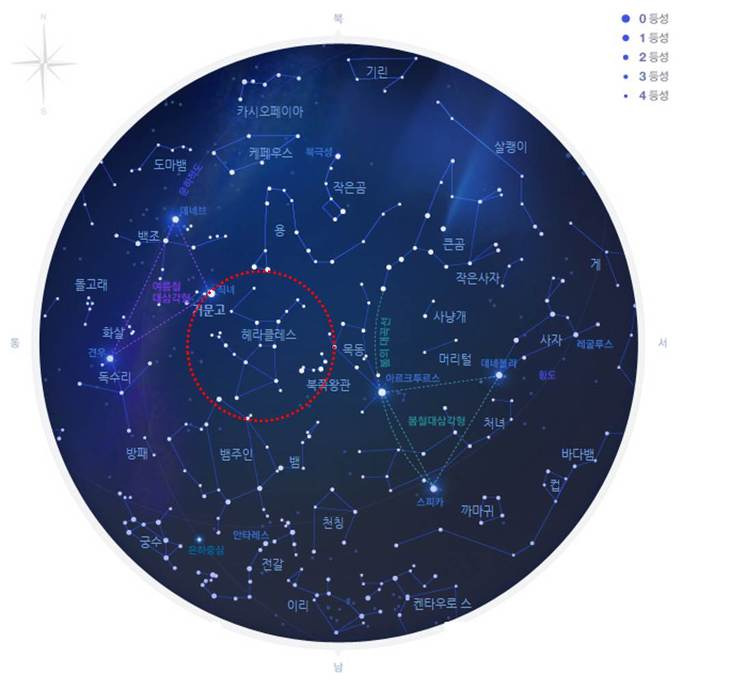 그리스 신화 속 최고 영웅의 별자리 헤라클레스 자리