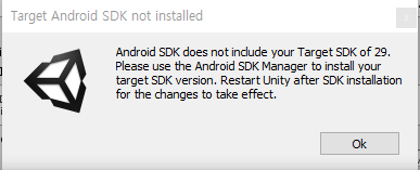 [Unity] Target Android SDK installed :: 지식공유