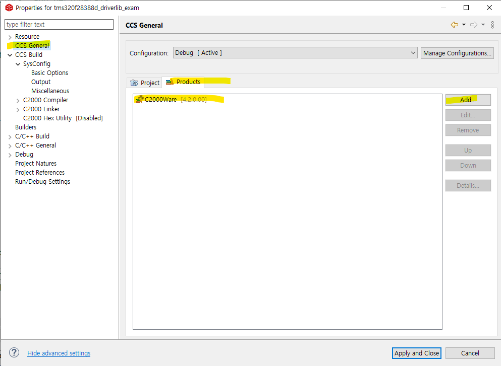 CCS, Code Composer Studio ] 재사용 용이한 Portable Project 만들기 (device_support 와 driverlib 모두 사용)