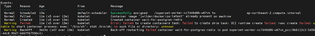 [Helm] superset - Error: failed to create containerd task: failed to create shim task: OCI ...