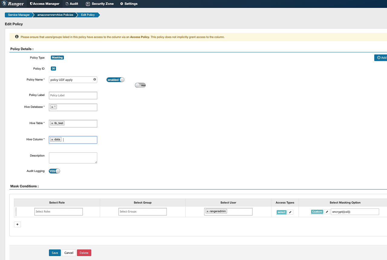 [HIVE] UDF(User Defined Function) 생성 및 마스킹 적용
