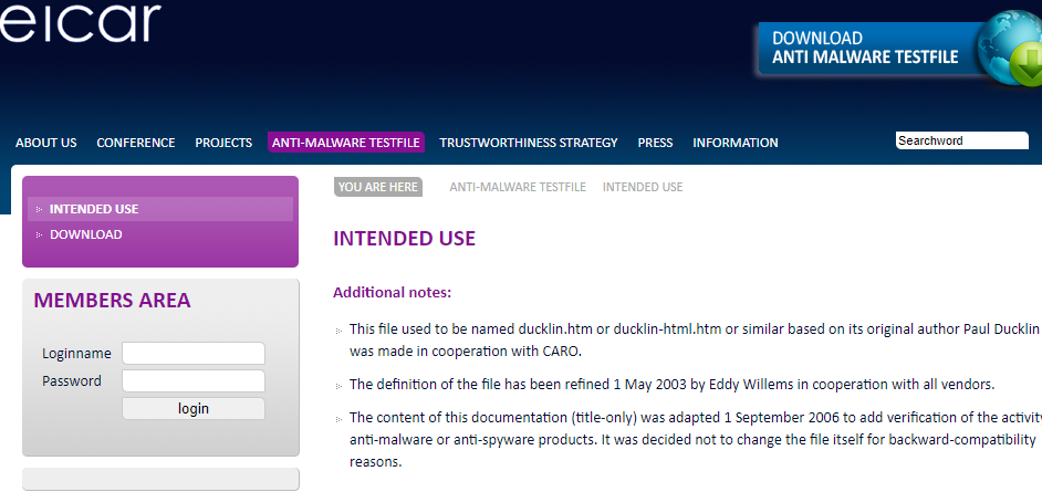 EICAR test file (안티바이러스 테스트)