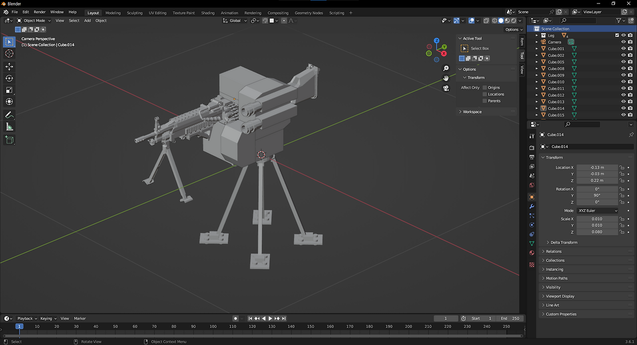 [Blender] 3D 모델링 연습 - Sentry Gun