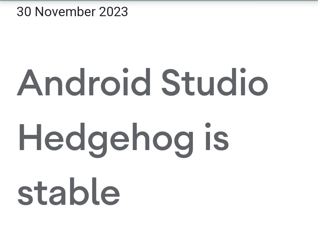 안드로이드 앱 만들기 : Hedgehog 고슴도치 버전 이 안정화 되었습니다.