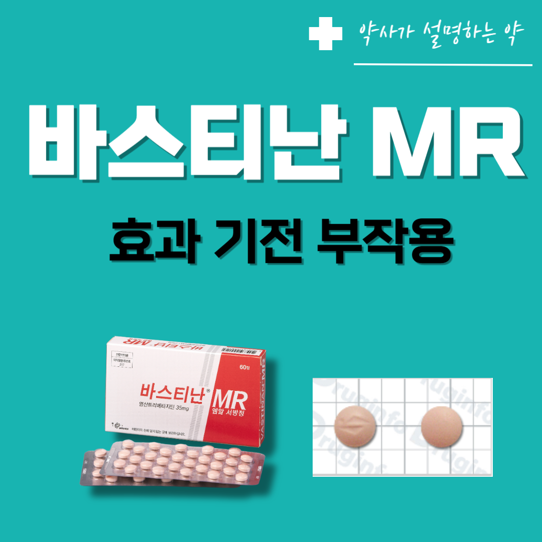 바스티난 Mr 엠알 서방정 효능 효과 기전 부작용 정리
