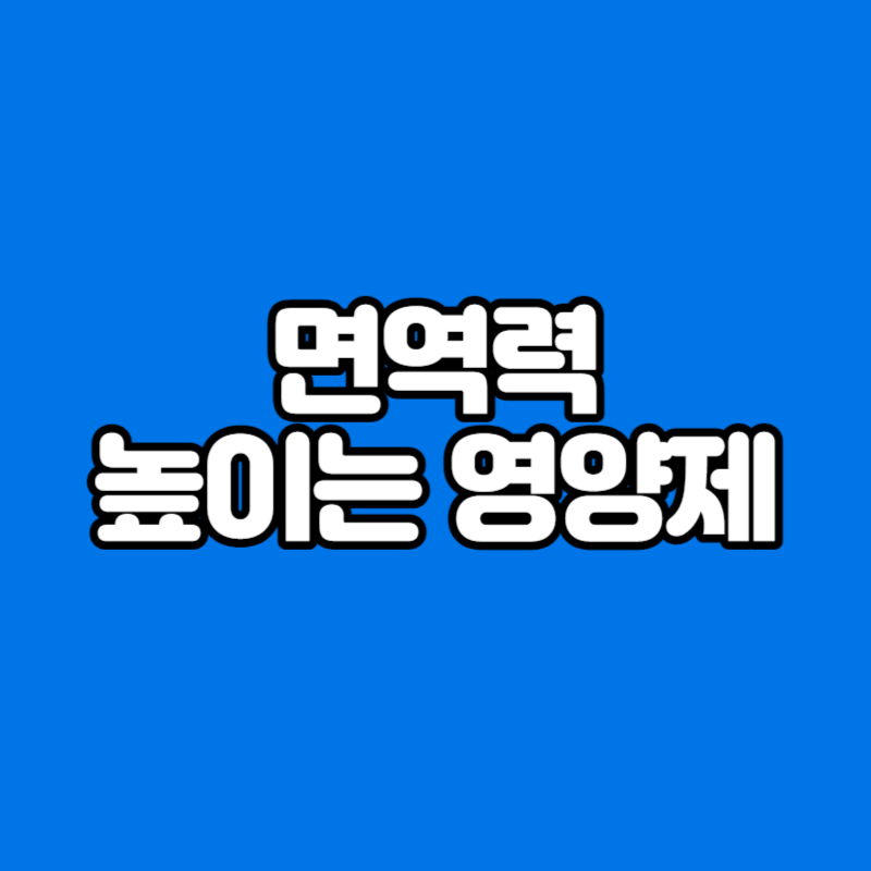면역력 높이는 영양제