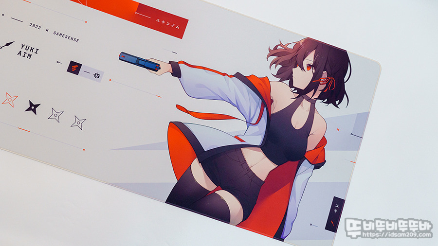 Gamesens 유키에임 레이더 마우스 게이밍패드 콜라보 장패드