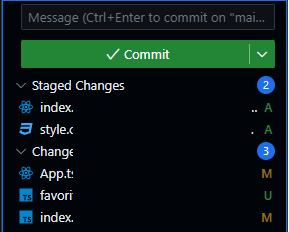 Changes, Staged Changes, Discard Changes