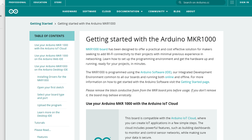 Arduino MKR1000 WIFI