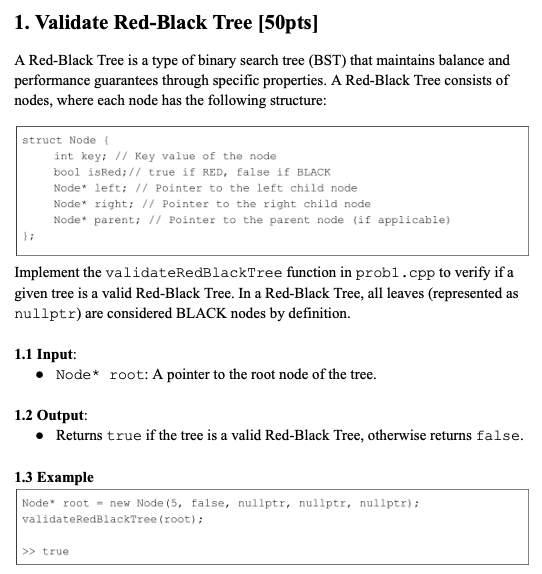 [c++] tree가 valid한 Red-Black Tree 확인하는 알고리즘