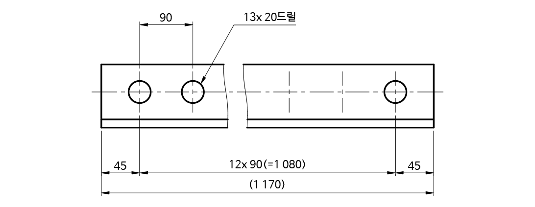 치수 기입법 치수 기입의 원칙 배치 표시 방법 주의 사항