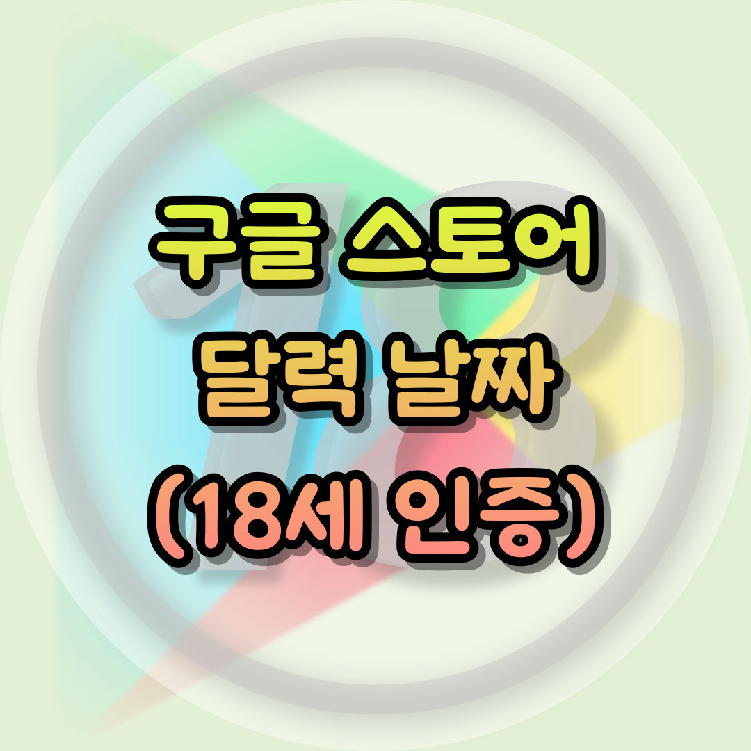구글 플레이 스토어 18세 이상성인 인증 앱 날짜 빠르게 설정하는 법