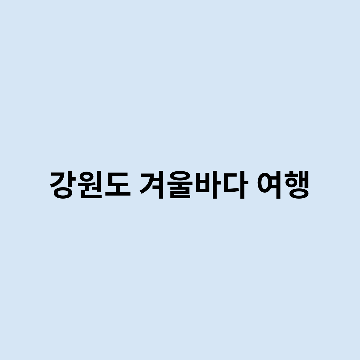 강원도 겨울바다 여행은 어떻게 되나요