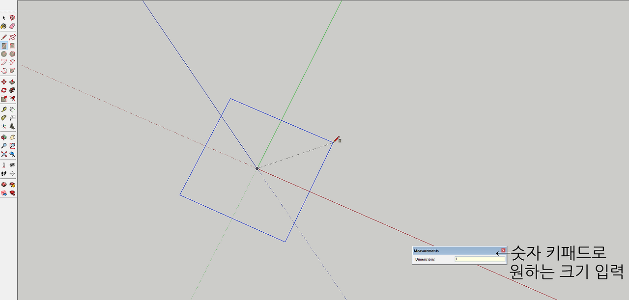스케치업 Rectangle 사각형 도구 사용법 및 꿀팁