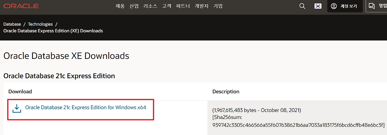 Windows 11에 Oracle 21c XE 설치 가이드 :: 내맘대로긍정