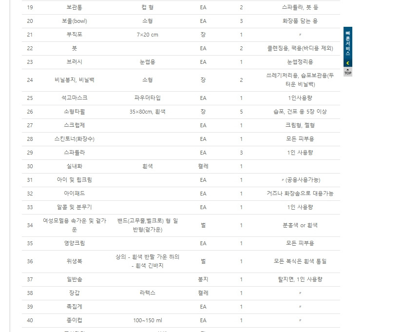 미용사피부자격증 실기 접수출제기준준비물