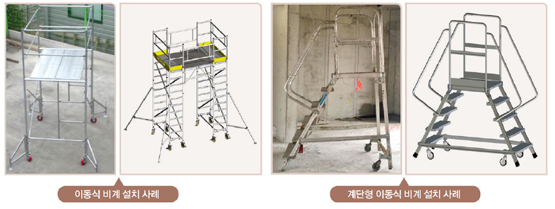 가설 작업발판 및 이동통로 시공기준 안전대책 계단 경사로 사다리