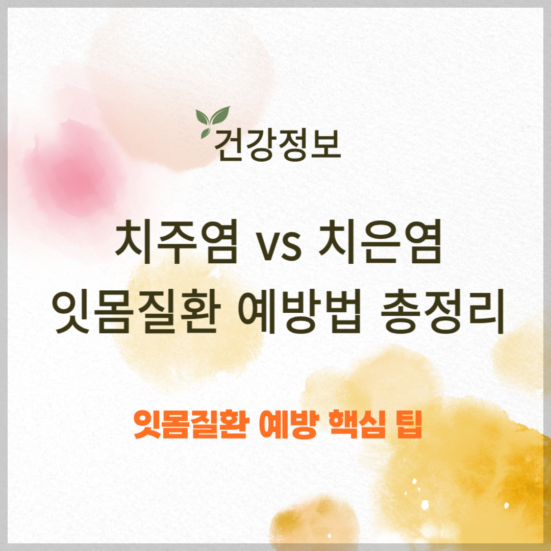 치주염 Vs 치은염 증상 및 원인 잇몸질환 예방법 총정리
