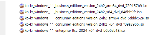 Windows 11 24H2 (빌드 26100.1742) MSDN 정식 버전 ISO 파일(x64 & ARM64) [한글/영문판]🩹💊🩹💊 :: Windows 10/11