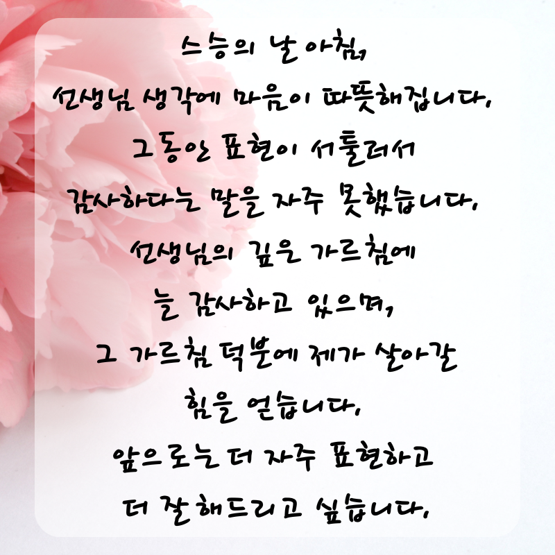 스승의날 인사말 이미지 모음 문구 감사 편지 글귀