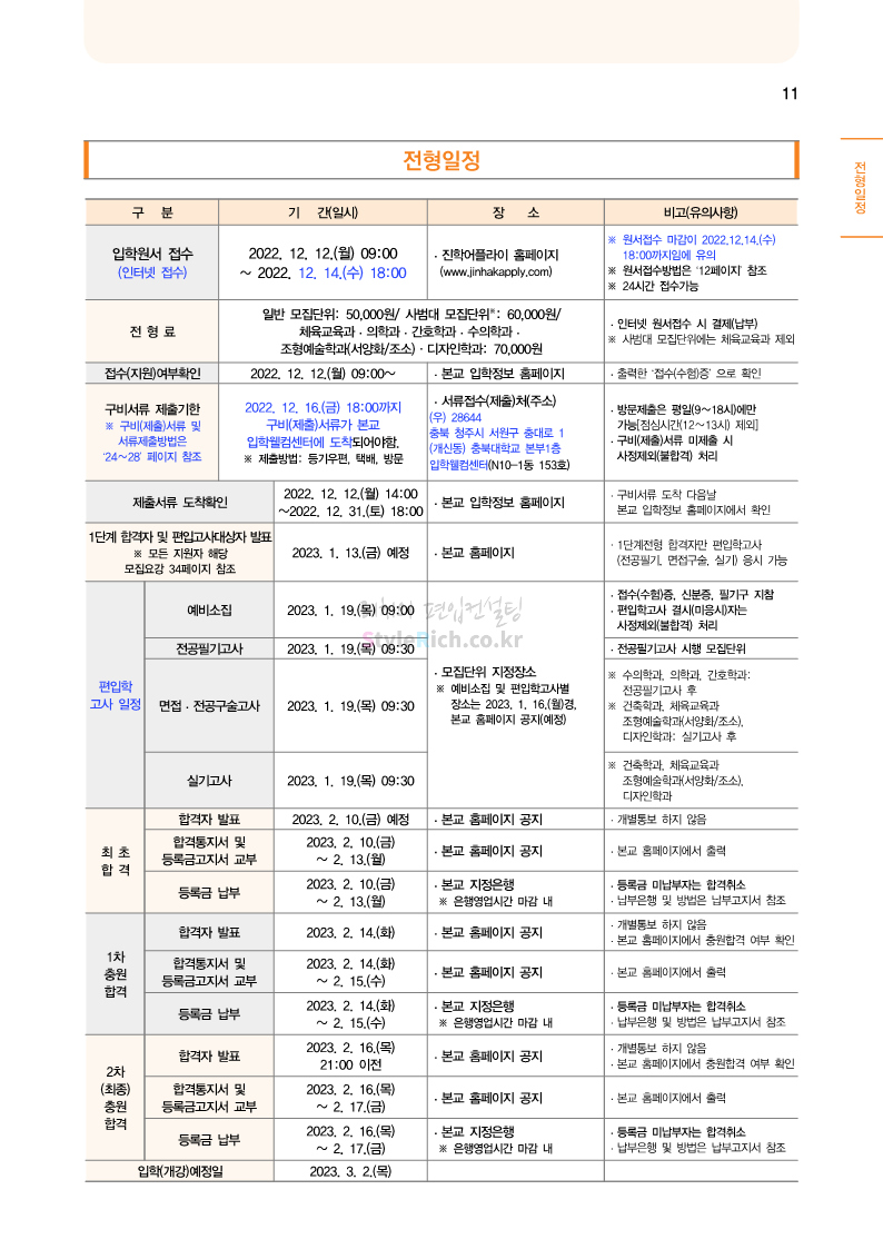 충북대 편입 2023학년도 모집요강 간편하게 보자