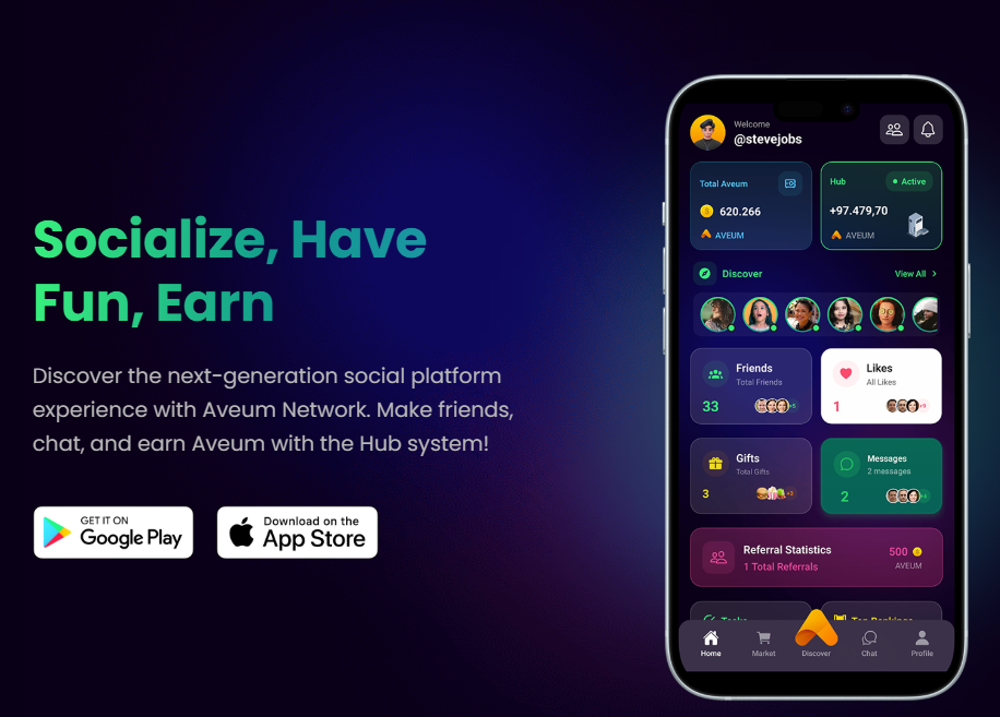 [극초기 기회🔥] 요즘 대세! Aveum Network로 암호화폐 채굴, 친구랑 수다도 떨고 코인도 벌자,무료 에어드랍