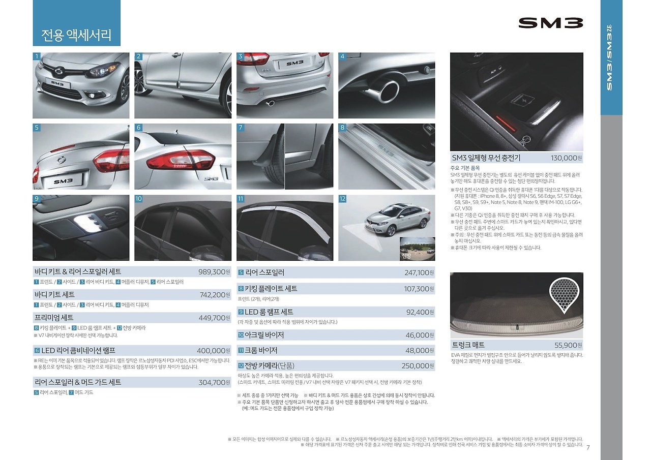 2019 SM3 가격표 옵션표
