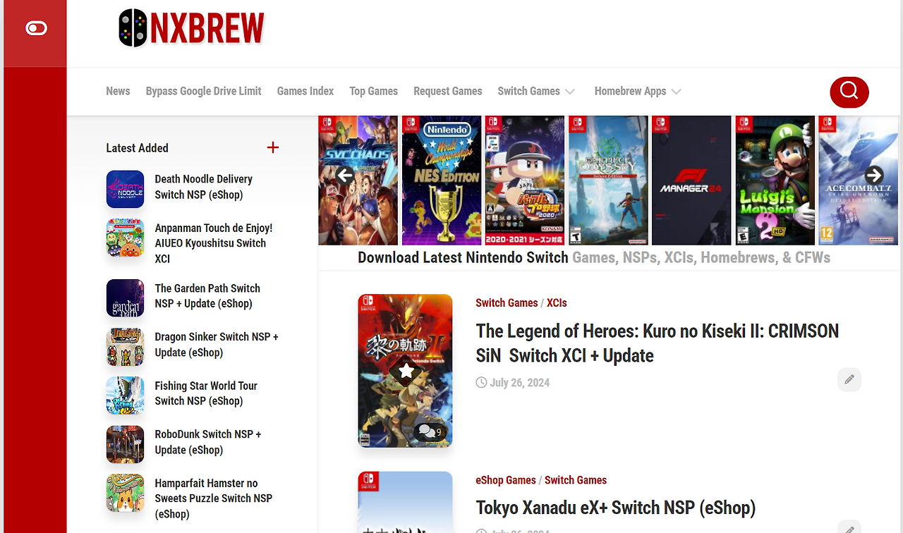 스위치 롬 다운로드 사이트 모음 Switch NSP/NSW/XCI