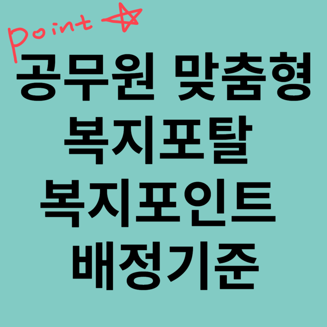 공무원 맞춤형 복지포탈 복지포인트 배정기준 Feat 첫째 자녀 출산축하금 지급