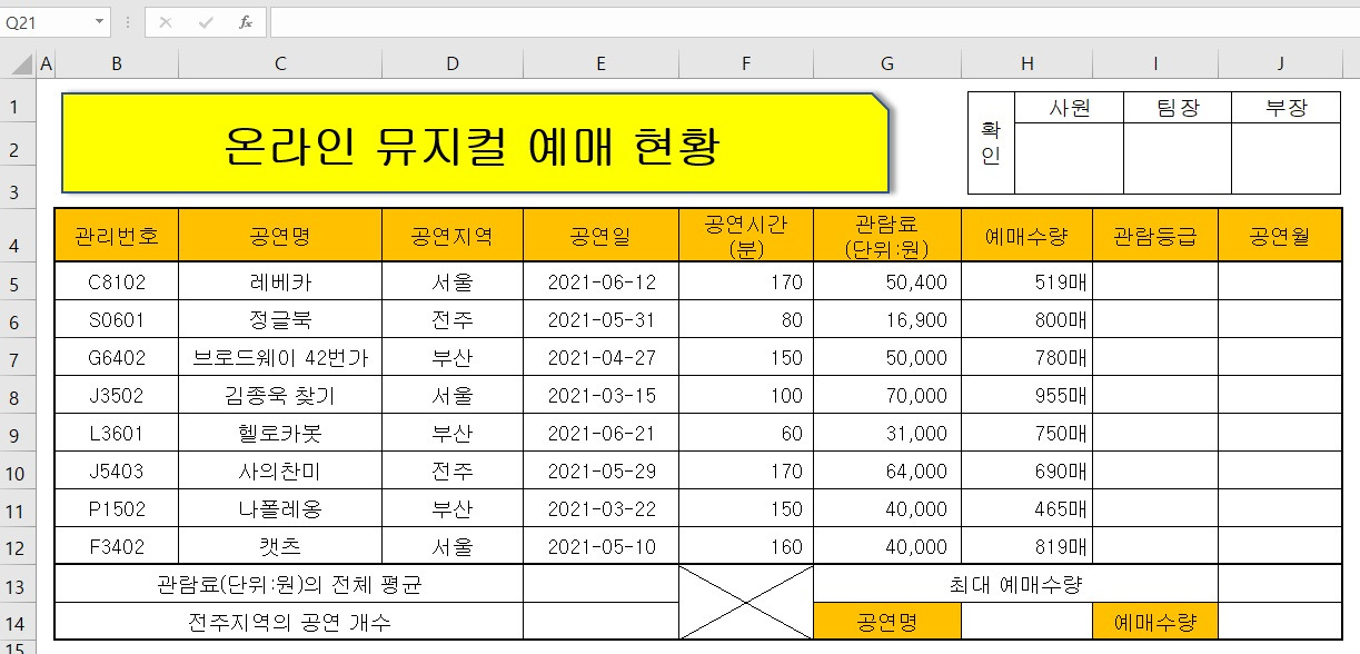 오늘의 문제는 ROUND함수와 AVERAGE함수입니다 . 간단하게 각 함수의 정의에 대해 살펴보겠습니다.