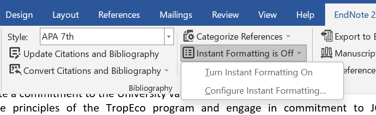 Endnote toolbar removal in MS word.