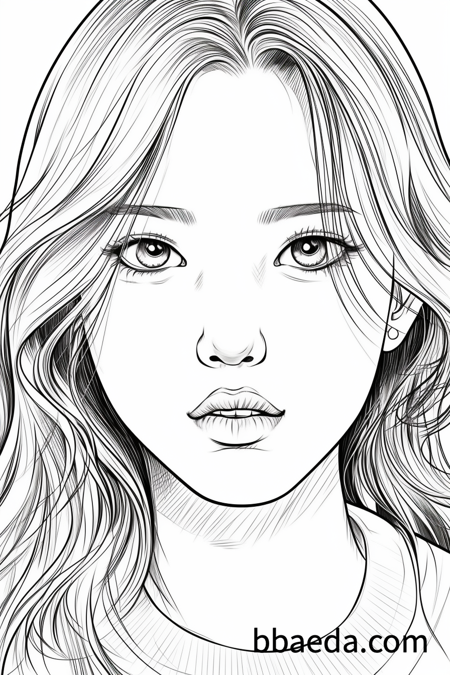 색칠도안 메이크업 연습 도안 다양한 한국 여성 얼굴