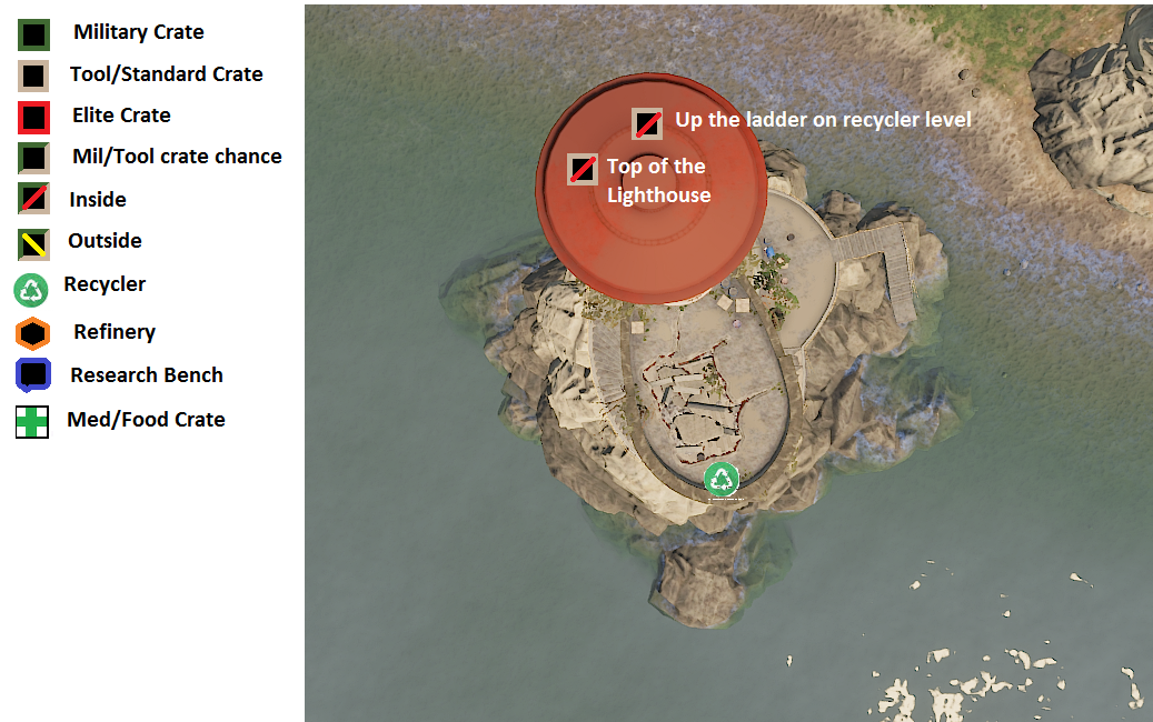 러스트 지도 - 파밍 지역별 아이템 상자 위치 정보