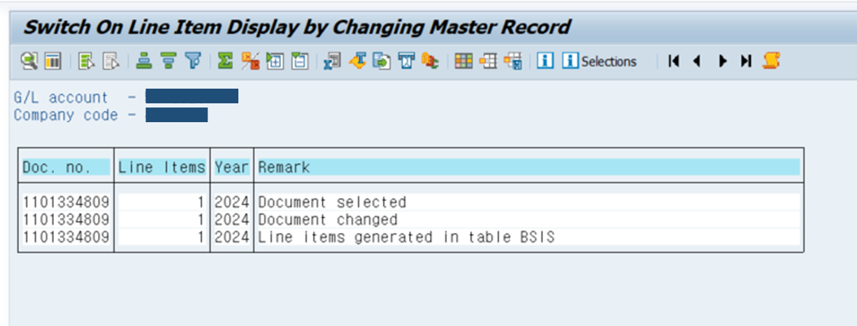 SAP FI GL Account Master _ No Line item display possible for account