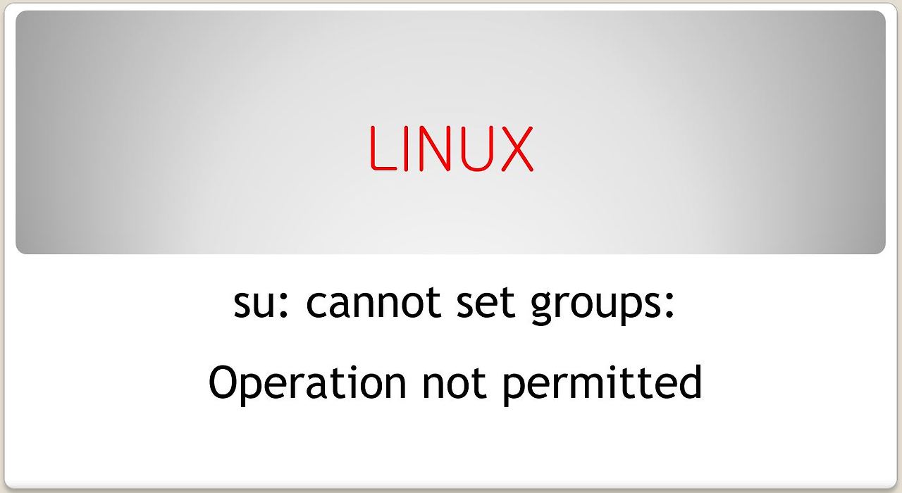 [리눅스] su: cannot set groups: Operation not permitted