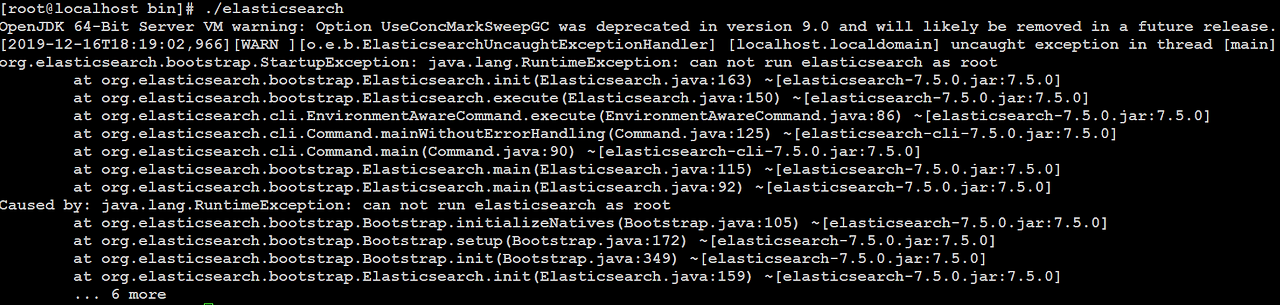 [Elastic Search] org.elasticsearch.bootstrap.StartupException: java.lang.RuntimeException: can ...