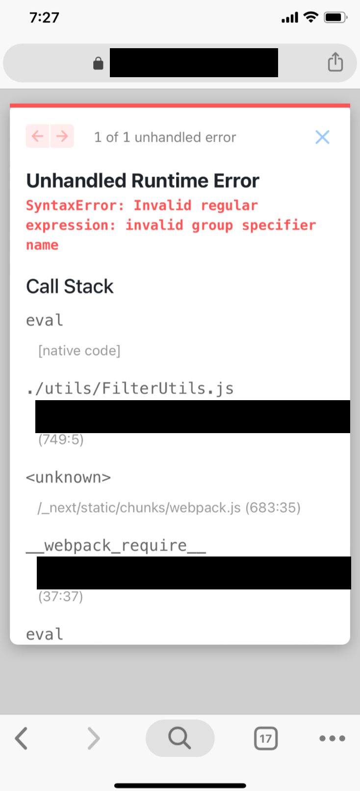 [React] safari/iOS 에서 정규식 Invalid regular expression 에러 해결 :: 코딩 공부 일지
