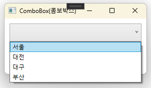 [C#/WPF] ComboBox(콤보박스) 생성 및 사용 방법
