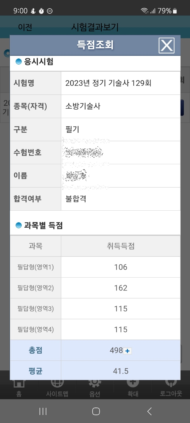 소방기술사 129회 첫 시험 41.5점 맞은 후기