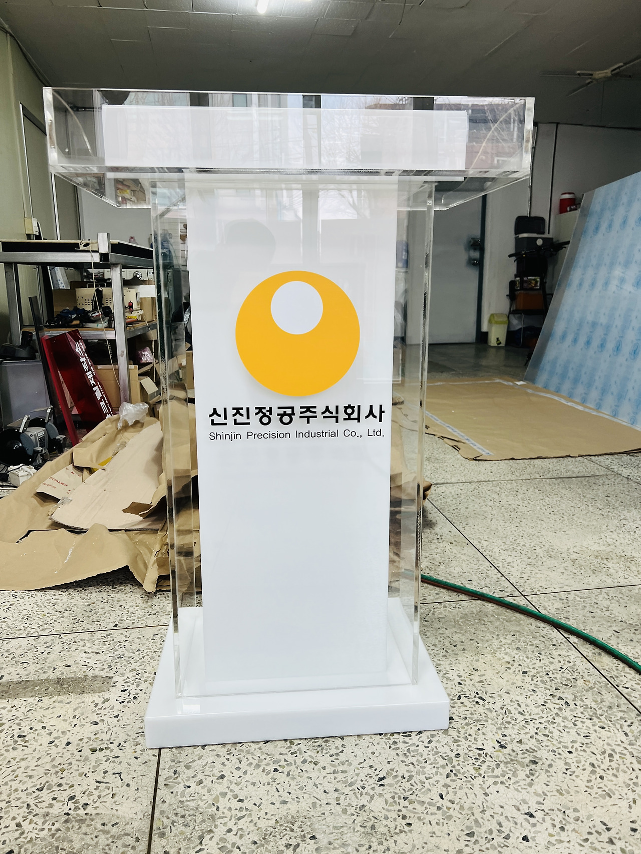 상판70cm 아크릴 강연대 아크릴단상 사회대 연설대 강의대 탁상 연단 설교대 교탁 발언대