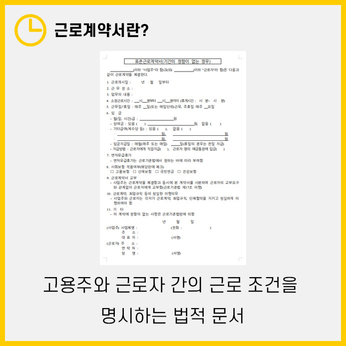 근로계약서 작성 방법 체크리스트 확인양식 첨부