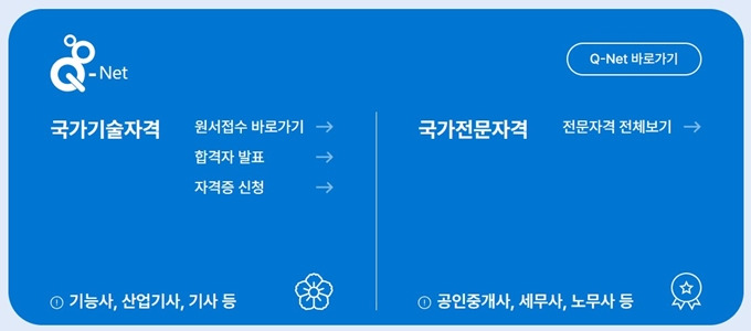 Qnet 홈페이지 바로가기 (https://www.q-net.or.kr)