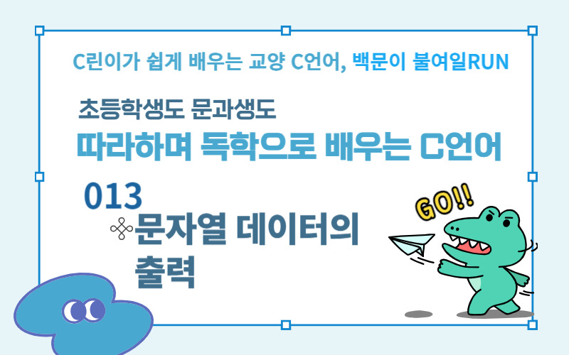 독학으로 배우는 C언어 013 문자열 데이터의 출력 