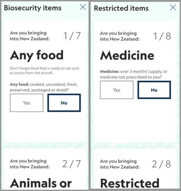 뉴질랜드 온라인 입국신고서 NZTD 작성법